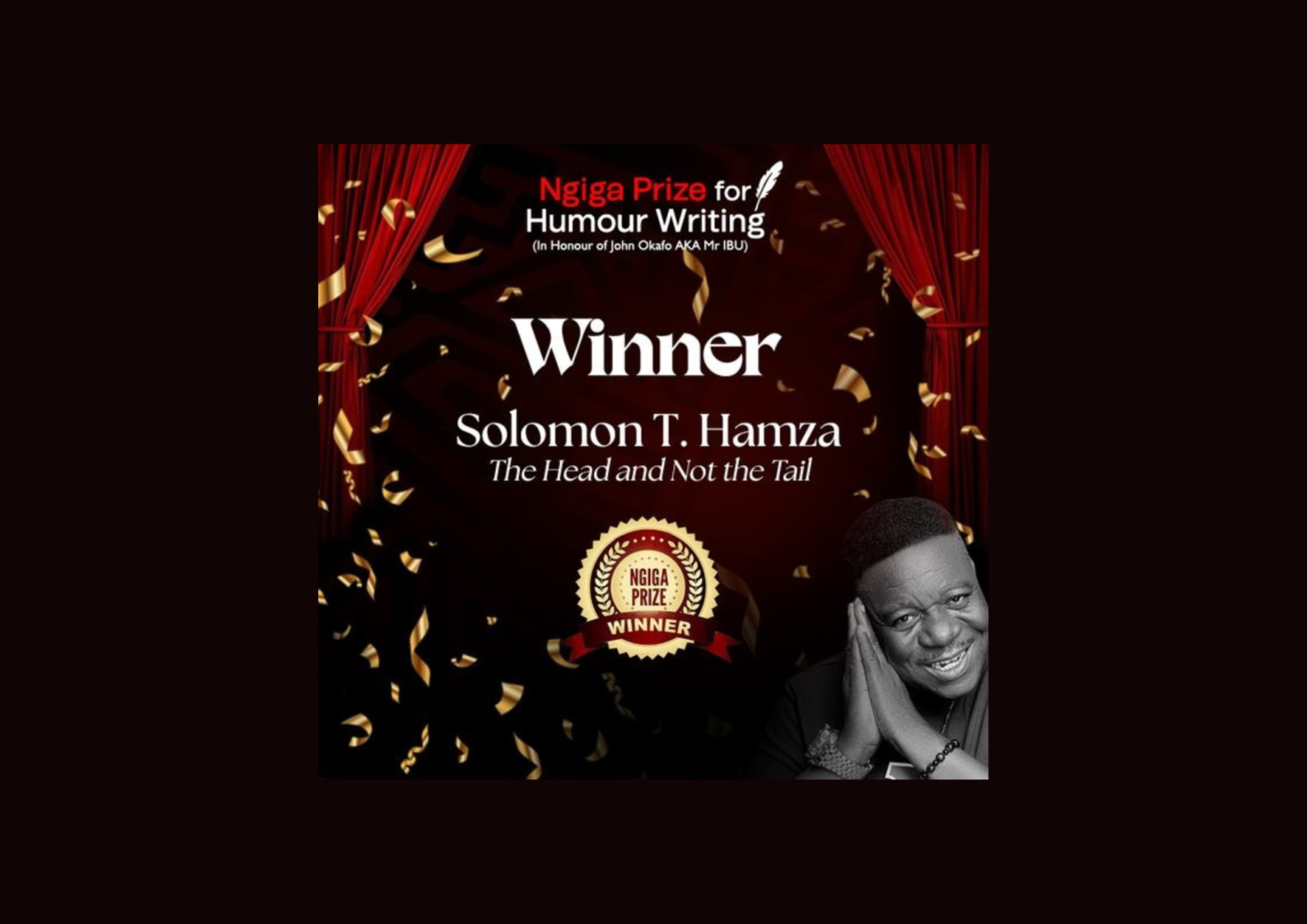 Solomon Hamza Wins the 2025 Ngiga Prize for Humour Writing - JAY Lit