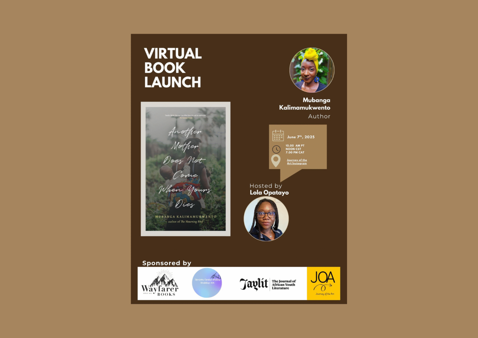 Lola Opatayo to Host Virtual Book Launch for Mubanga Kalimamukwento’s New Book - JAY Lit